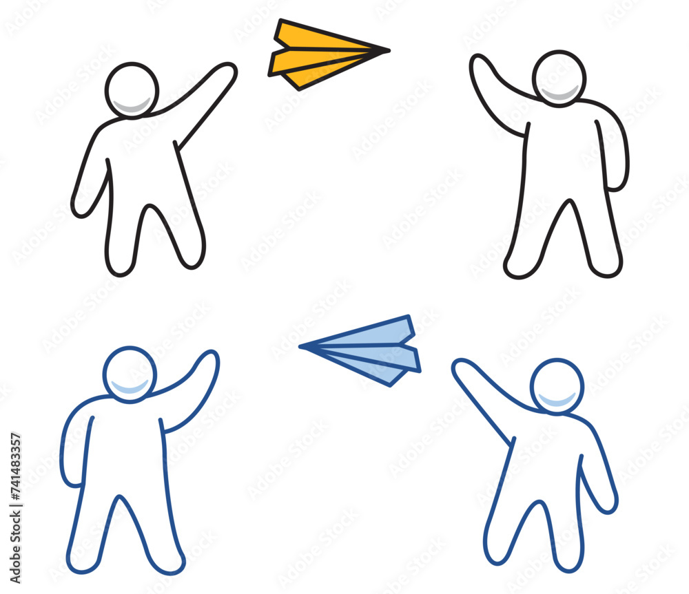 Businessman throwing a paper airplane.Email concept. Paper plane ...