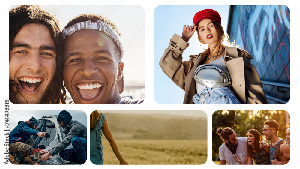 Split Screens Transitions 5 Frame Stock Template | Adobe Stock