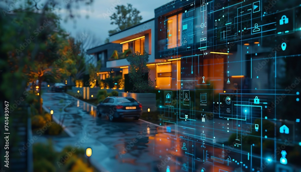 Intelligent Home Security Analytics, Illustrate intelligent home ...