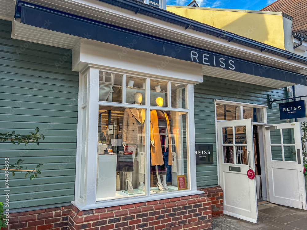 The retail shop of Reiss in Bicester village, Oxford. Reiss is an ...