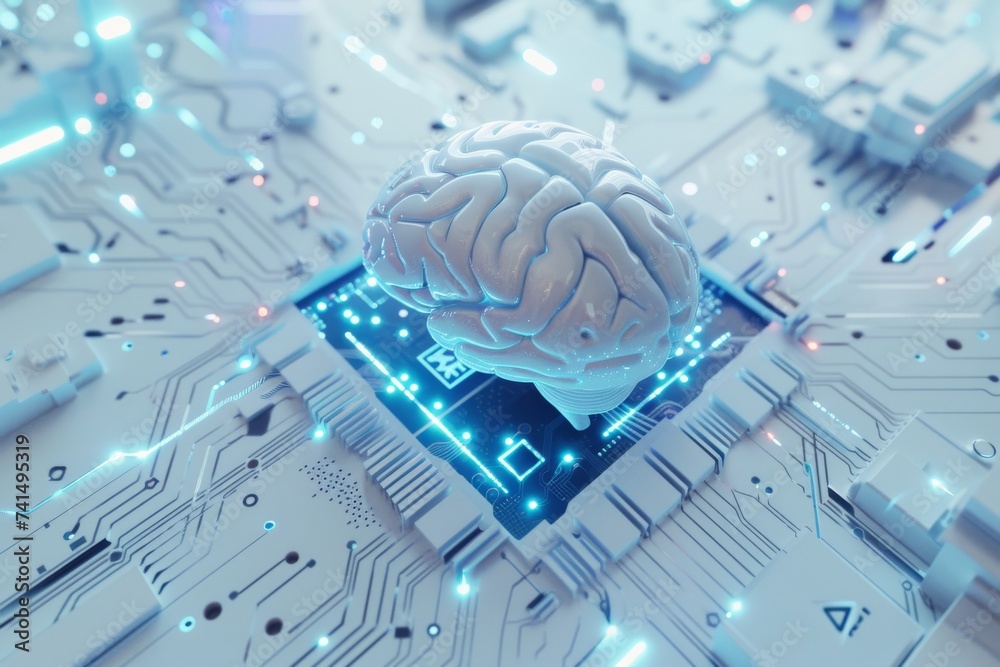 AI Brain Chip semiconductor testing. Artificial Intelligence sram human ...