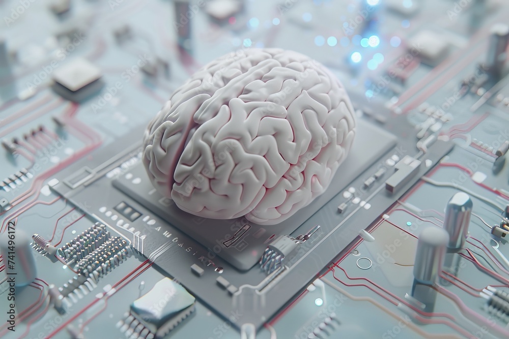 AI Brain Chip reinforcement learning. Artificial Intelligence cas latency mind cognitive load ...