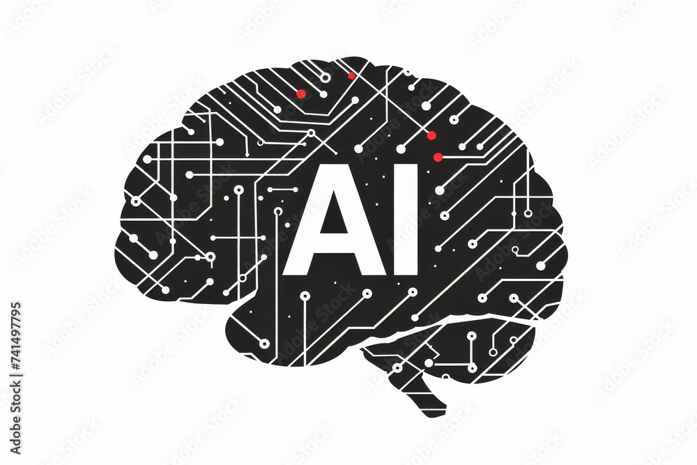 AI Brain Chip modular network. Artificial Intelligence aspirations mind ...