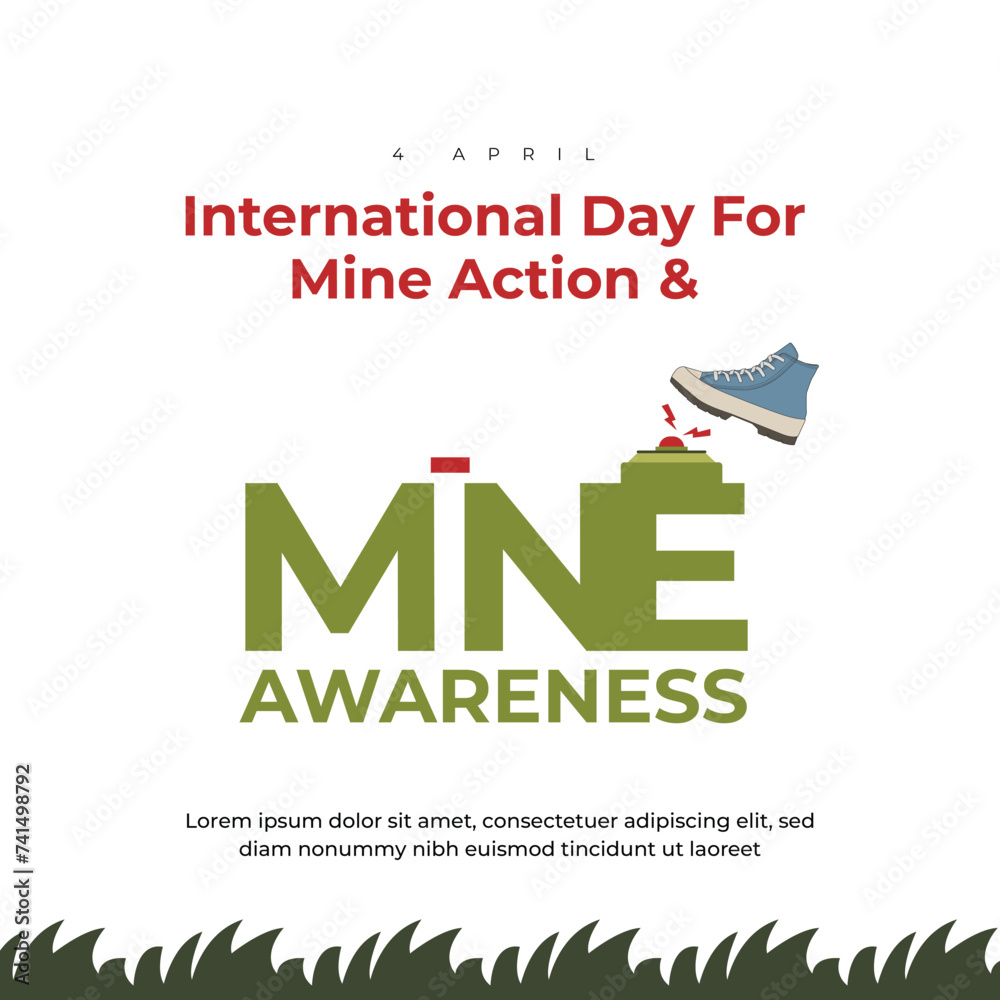 International Day for Mine Action and Mine Awareness template design ...