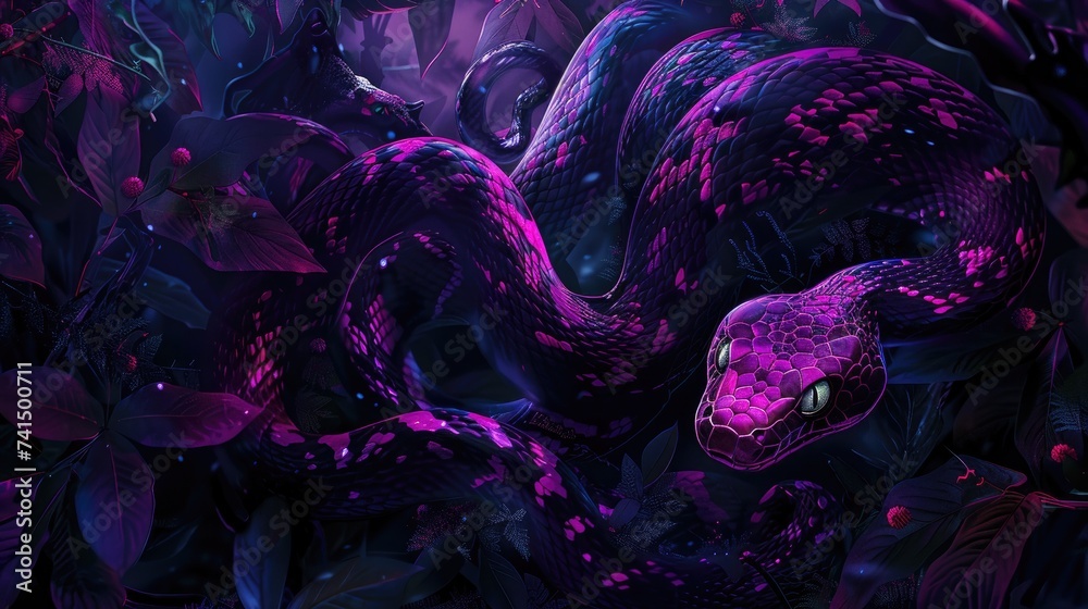 Purple snakes background, snake's skin texture backdrop Stock ...