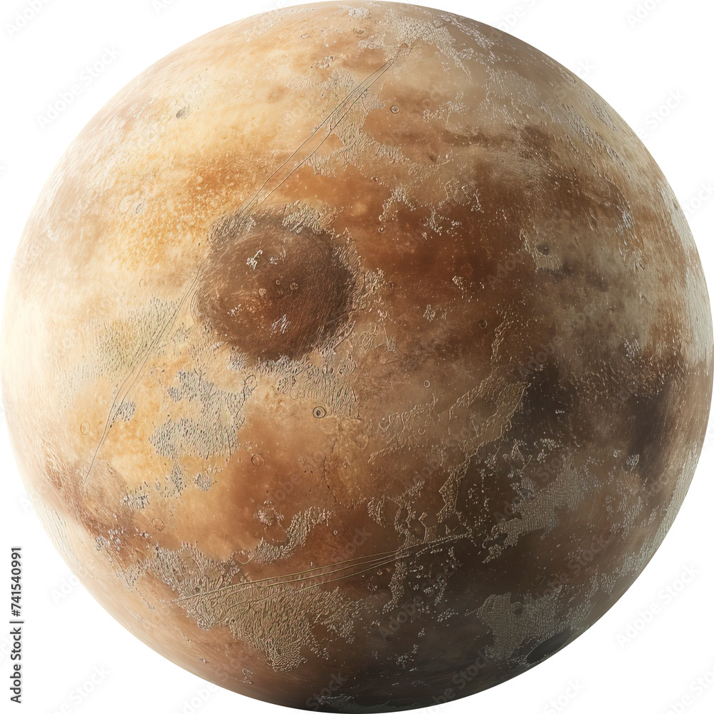 hyper-realistic image of planet Makemake, isolated on transparent ...