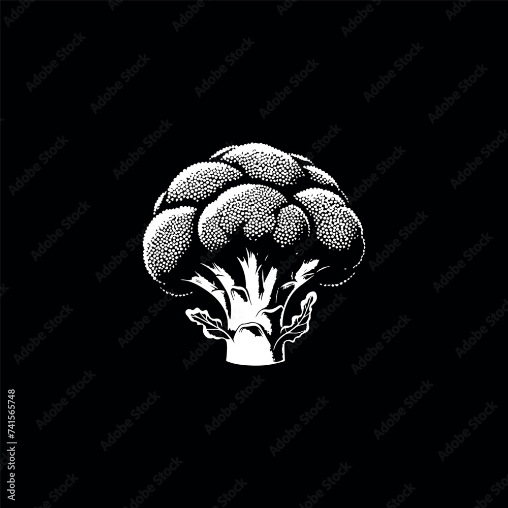 broccoli silhouette broccoli vector image broccoli black and white ...