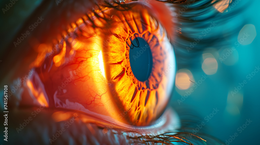 Close-up of a human eye undergoing an ophthalmologic examination ... Close-up of a human eye undergoing an ophthalmologic examination ...