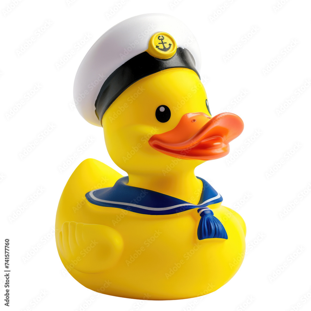 Rubber duck isolated, duck in a sailor suit, transparent background ...