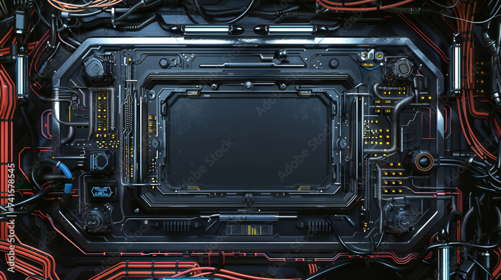 cyberpunk style frame border background Stock Illustration | Adobe Stock