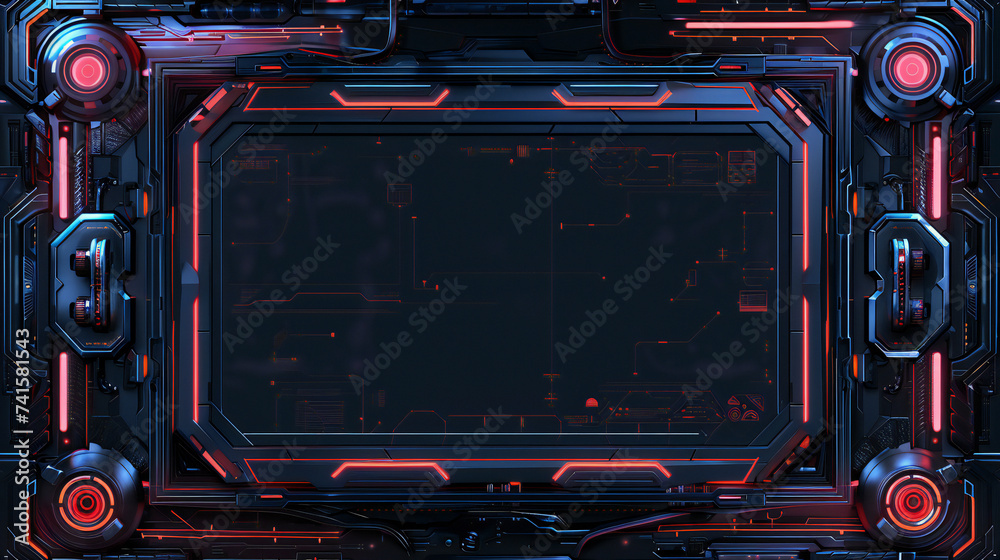 cyberpunk style frame border background Stock Illustration | Adobe Stock