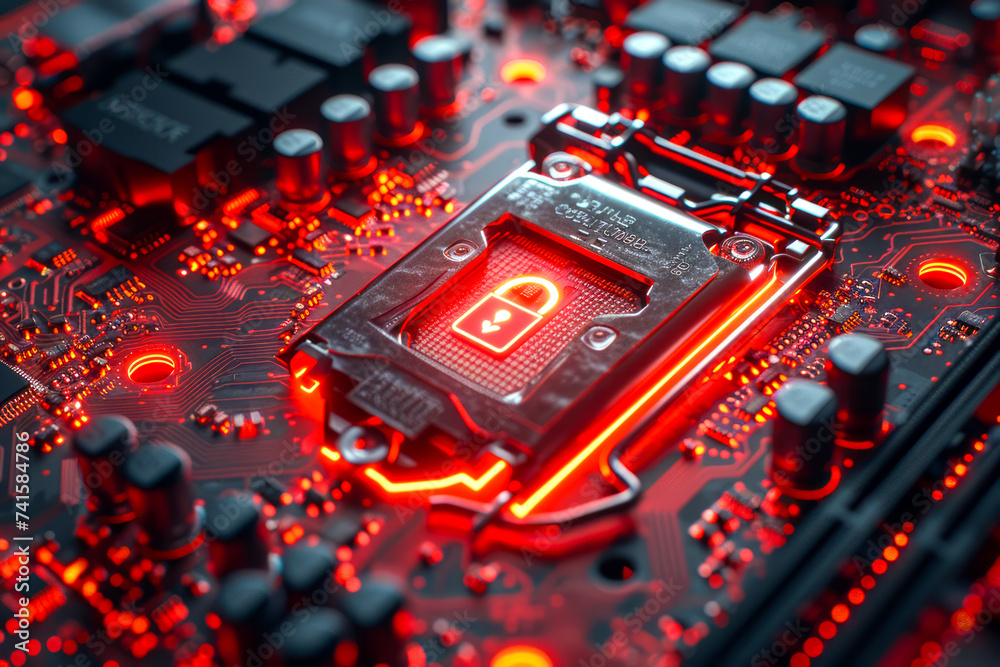 A security lock key is installed in the semiconductor of a computer's ...