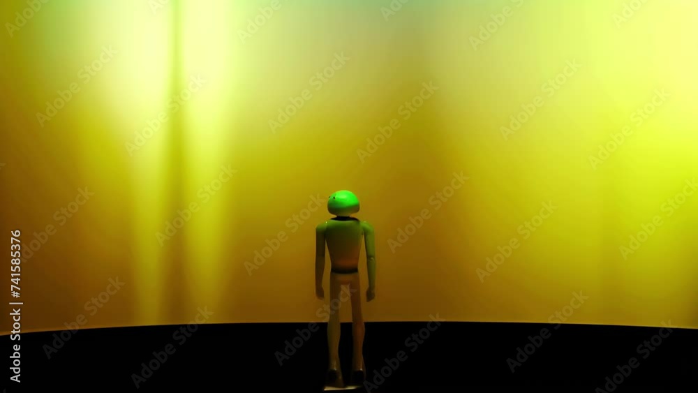 Vidéo Stock Full-length futuristic android robot. Plain background ...
