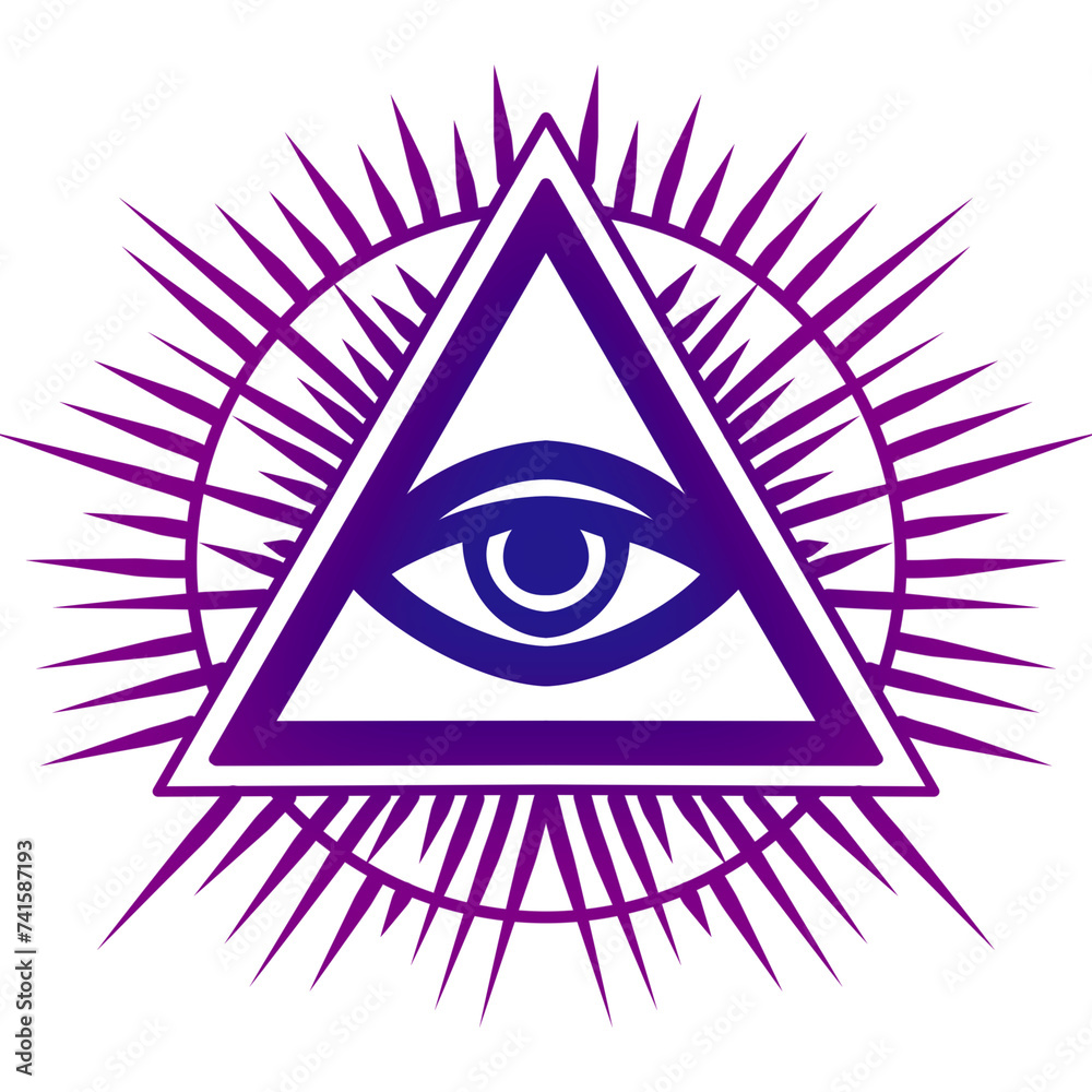 Occult providence eye magical esoteric religion sign in pyramid, tattoo ...