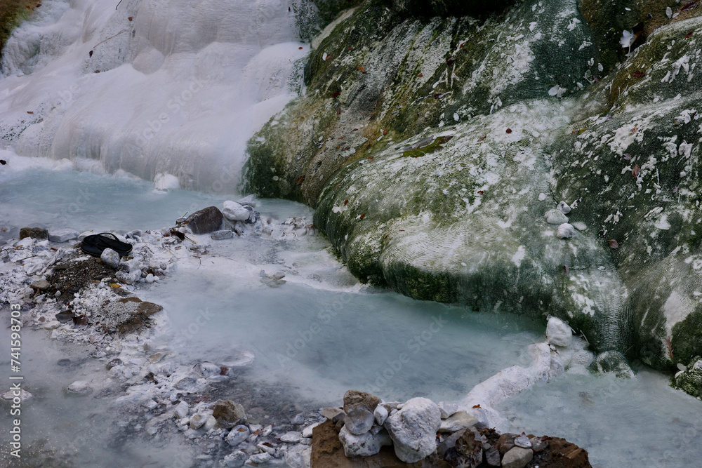 Bagni San Filippo is a small hot spring containing calcium carbonate ...