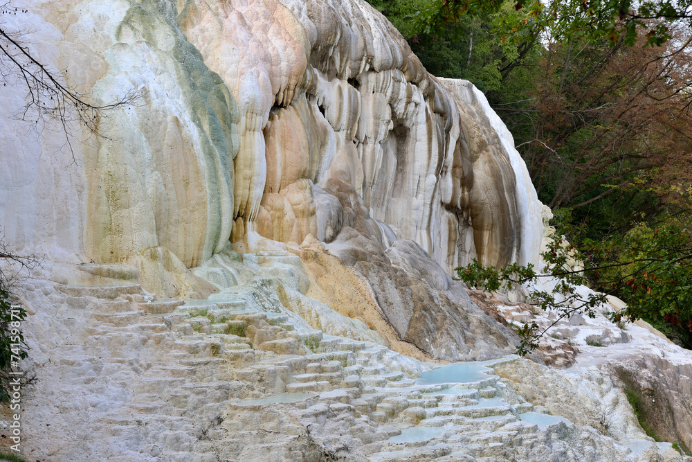 Bagni San Filippo is a small hot spring containing calcium carbonate ...