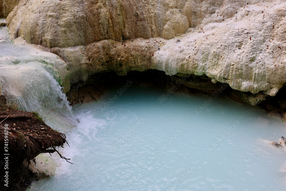 Bagni San Filippo is a small hot spring containing calcium carbonate ...