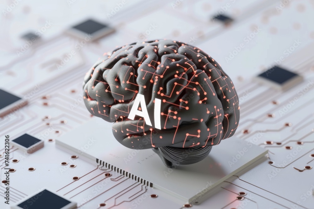 AI Brain Chip blockchain. Artificial Intelligence ct technology human ...