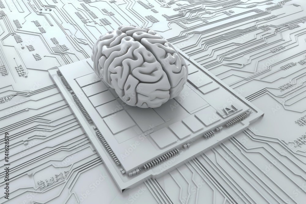 AI Brain Chip 3d integration. Artificial Intelligence ai security human ...