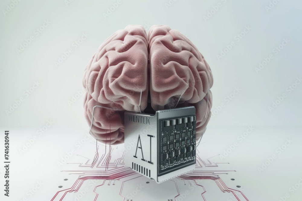 AI Brain Chip molecular mechanisms. Artificial Intelligence control ...