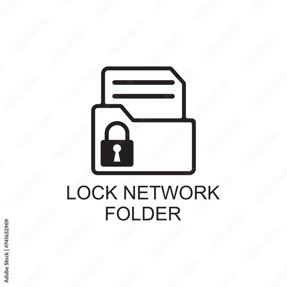 lock network folder icon , storage icon vector Stock Vector | Adobe Stock