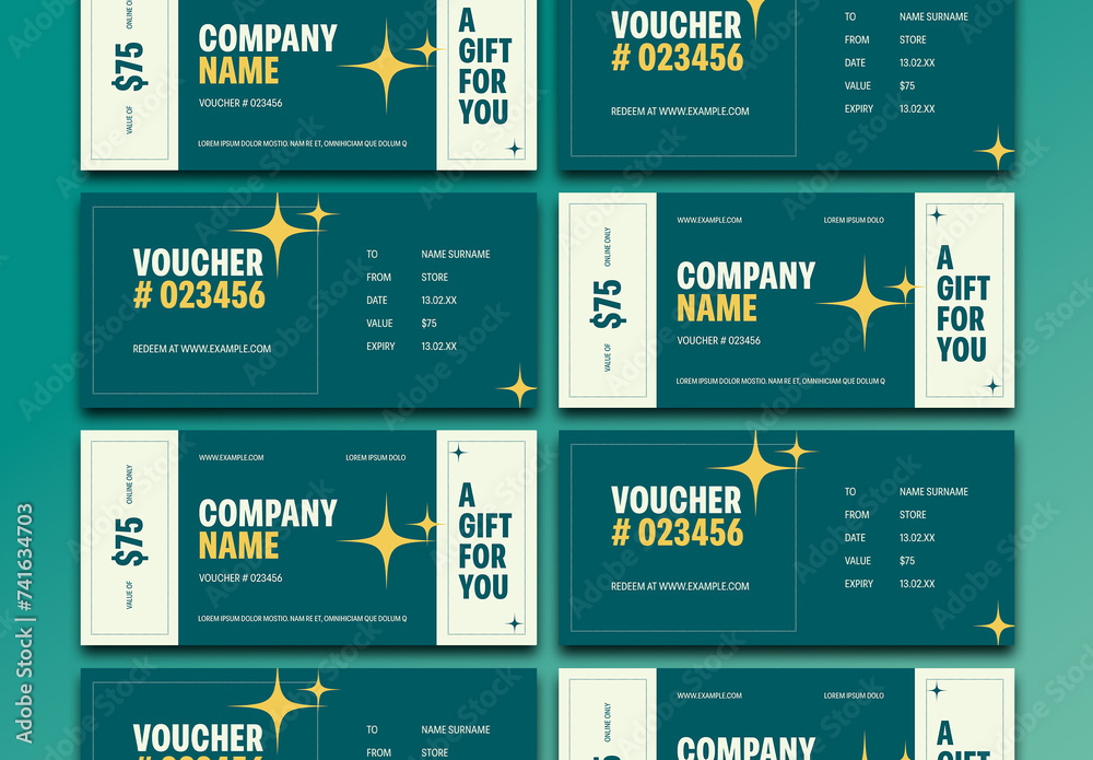 Modern Gift Card Layout with Green and Yellow Accents Stock Template ...