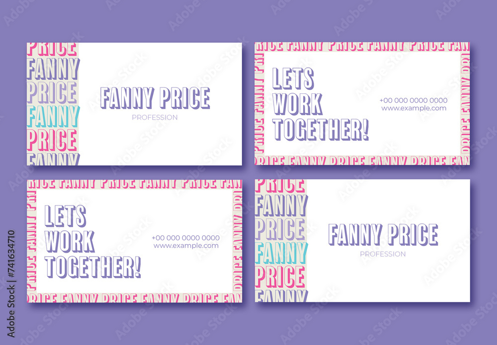 Colourful Business Card Design with Bold Typography Stock Template ...