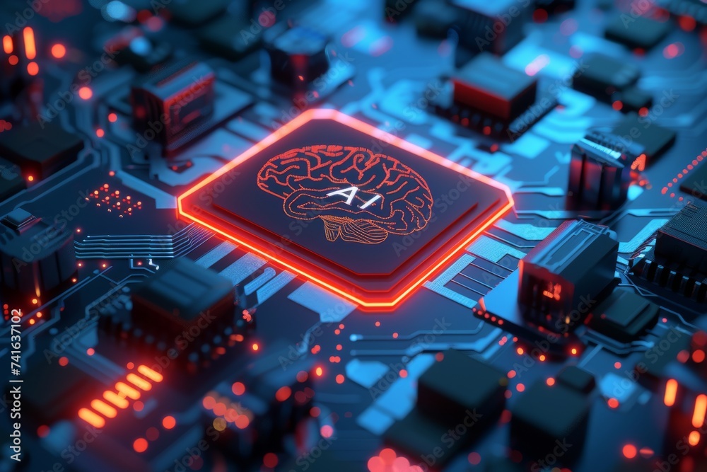 AI Brain Chip interface. Artificial Intelligence coping strategy mind ...