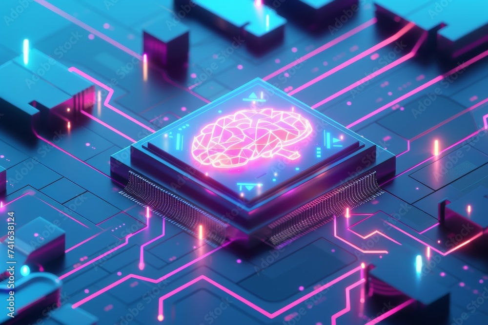 AI Brain Chip sensor interface. Artificial Intelligence vr mind ...