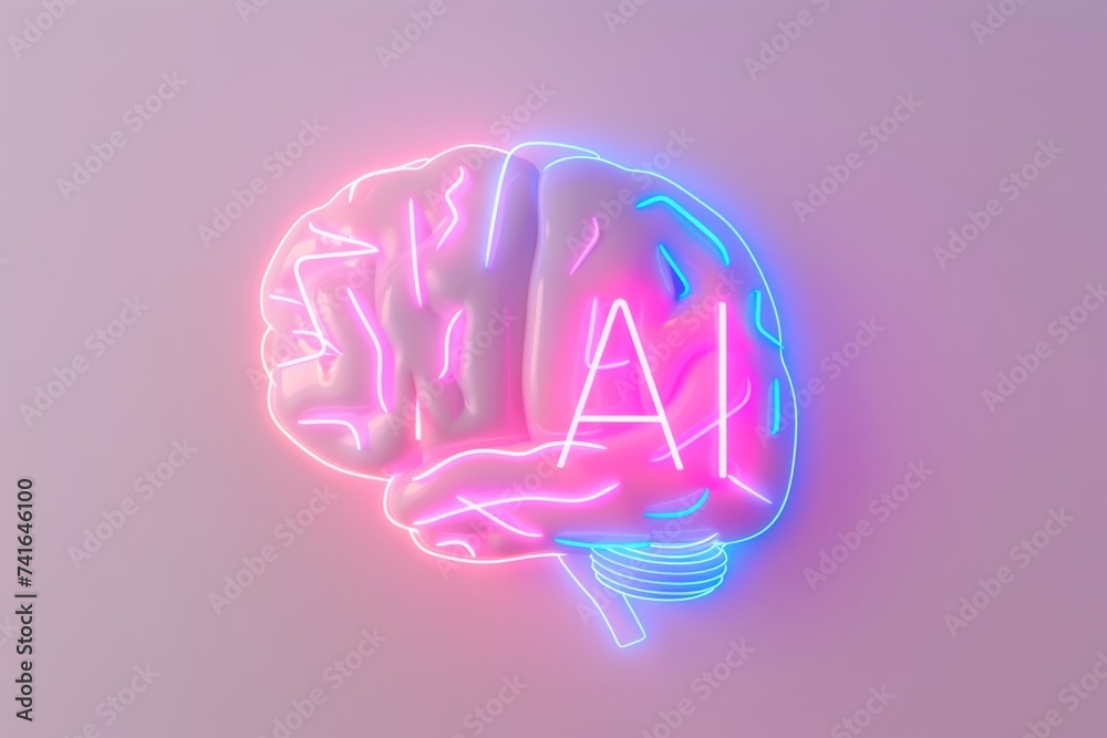 AI Brain Chip semiconductor cleanroom. Artificial Intelligence deep ...