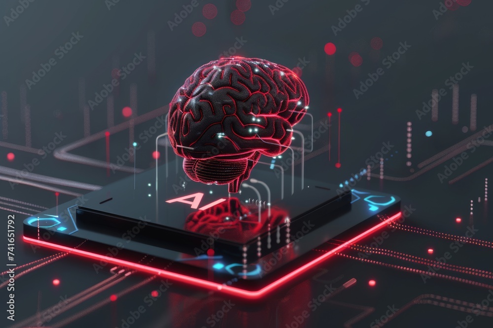 AI Brain Chip gadolinium contrast ct. Artificial Intelligence mental ...
