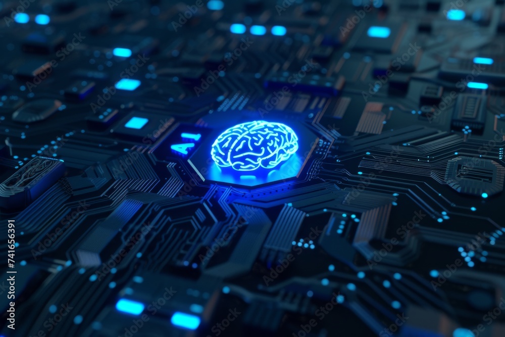AI Brain Chip deep learning. Artificial Intelligence ai human ...