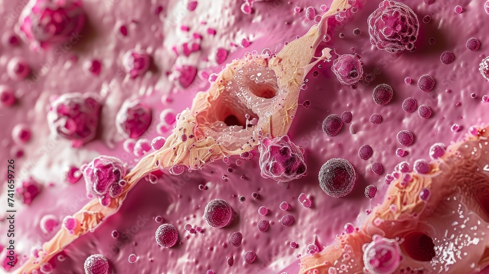 Microscopic 3D illustration of blood clot formation with platelets and ...