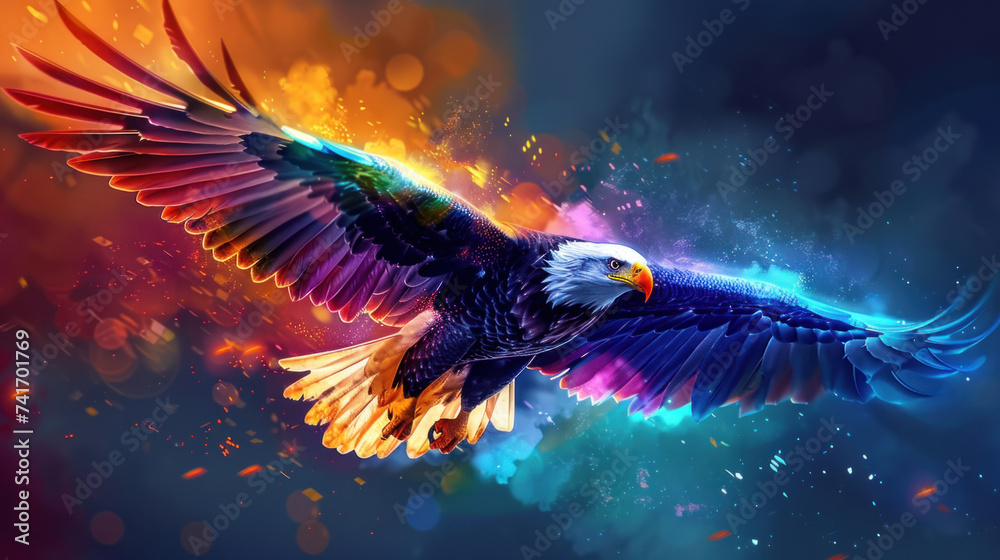 Magical eagle in flight, symbol of power and freedom Stock Photo ...