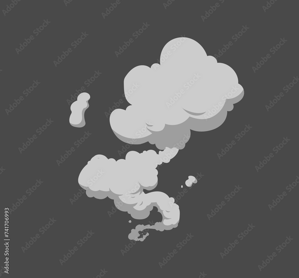 Vector smoke set effects template. Cartoon steam clouds, mist, puff ...