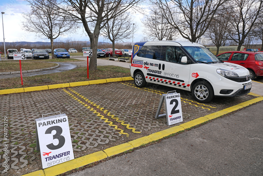 Airport Konstantin the Great Ryanair Van Transfer in Nis Serbia Stock ...