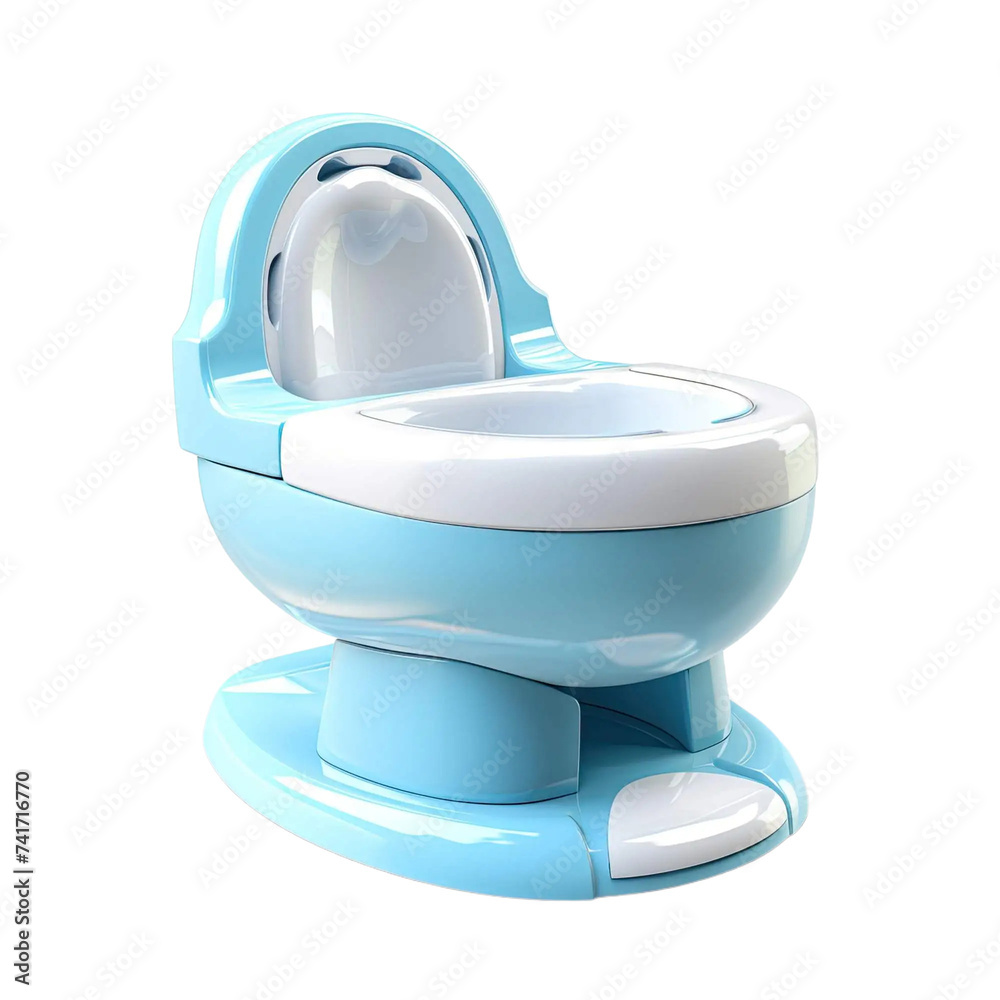 Blue plastic chamber pot isolated on transparent background, Toilet ...