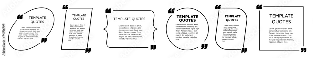 Quote box frames blank templates big set. Texting remark quote in ...