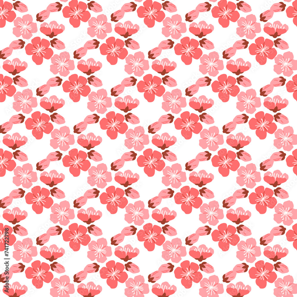 Sakura pattern vector illustration. The repeating pattern sakura blooms ...