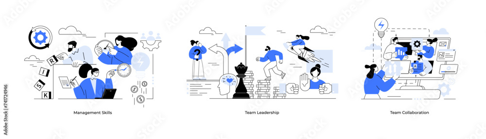 Team Leadership Management Skills Team Collaboration. Support of help ...