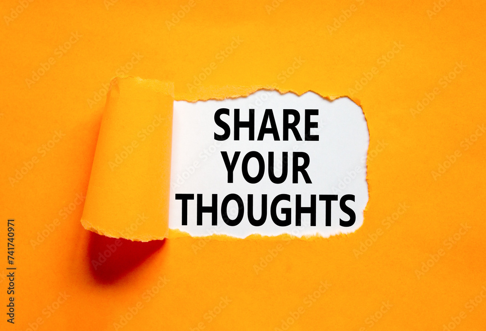 Share your thoughts symbol. Concept words Share your thoughts on ...