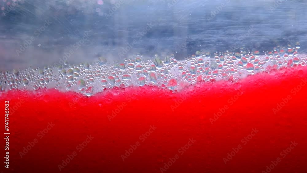 Drops of condensation on the ice cream tank. Ice cold sorbet machine ...