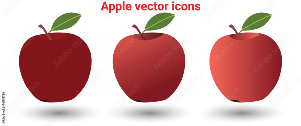 Apple icons in vector design. Set of Apple icons. For your web design ...