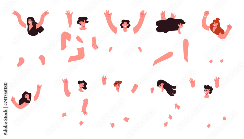 Body part vector illustration. Body shape awareness contributes to well ...