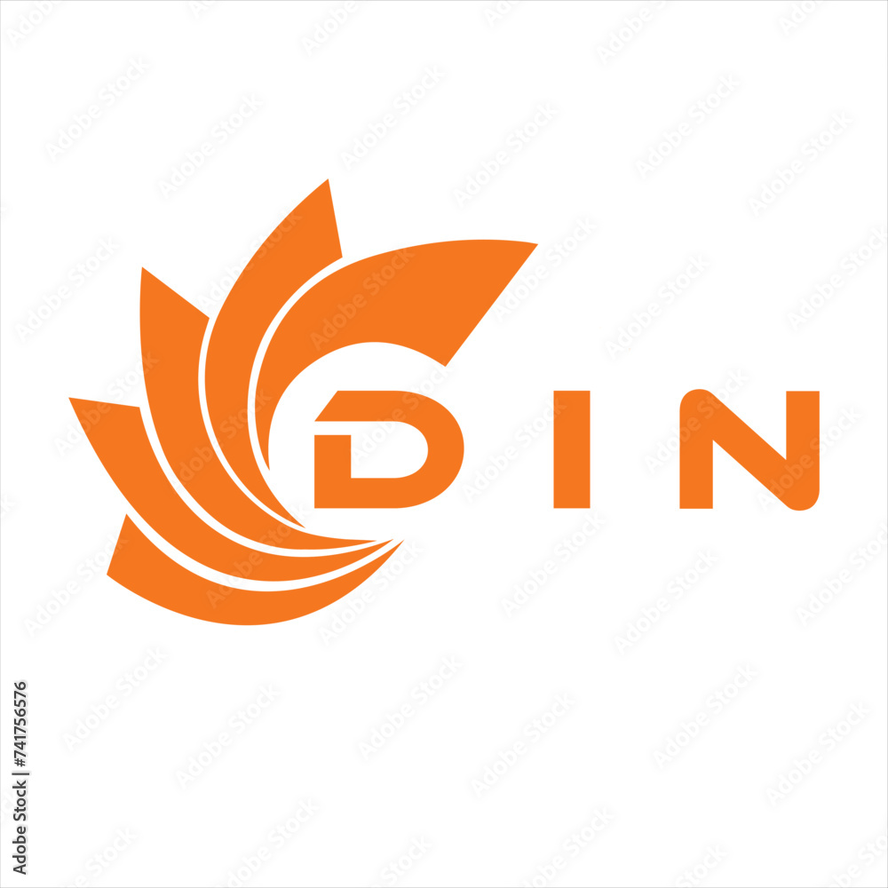 DIN letter design. DIN letter technology logo design on a white ...