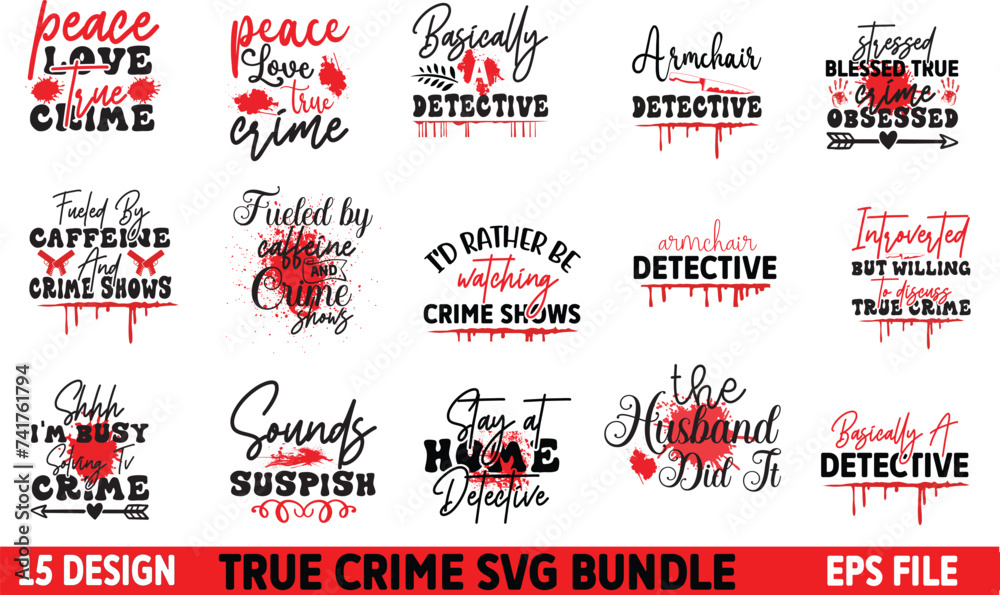 True Crime Svg Bundle, True Crime Svg, Mom Svg Sayings, Funny Quotes ...