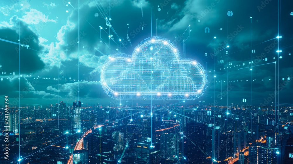 Cloud computing and digital data transfer globally connect cities, enabling virtualization and ...