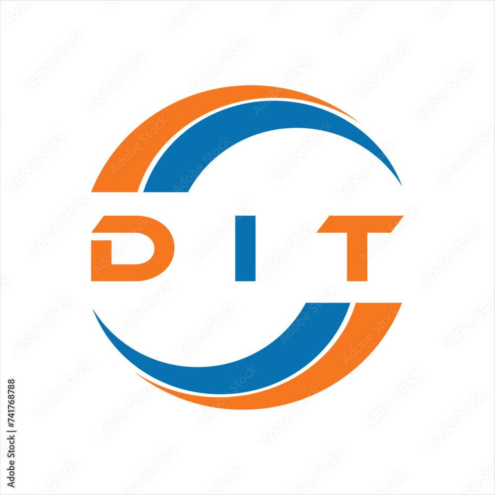 DIT letter design. DIT letter technology logo design on a white ...