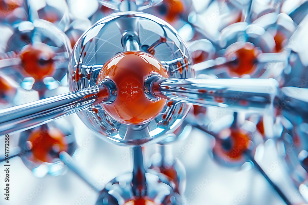Abstract representation of science and chemistry with molecular ...
