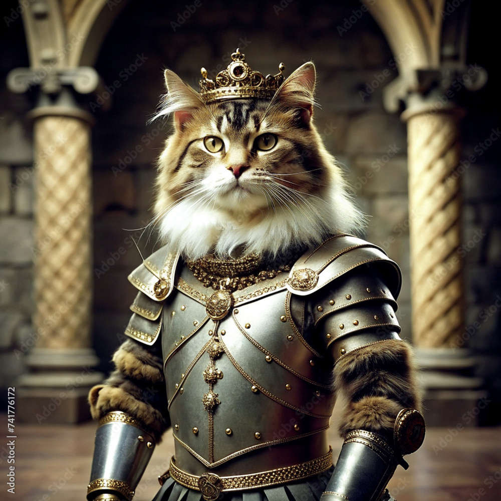 Macbeth's Regal Feline: King Duncan, Portrayed by a Cat in Full Armor ...